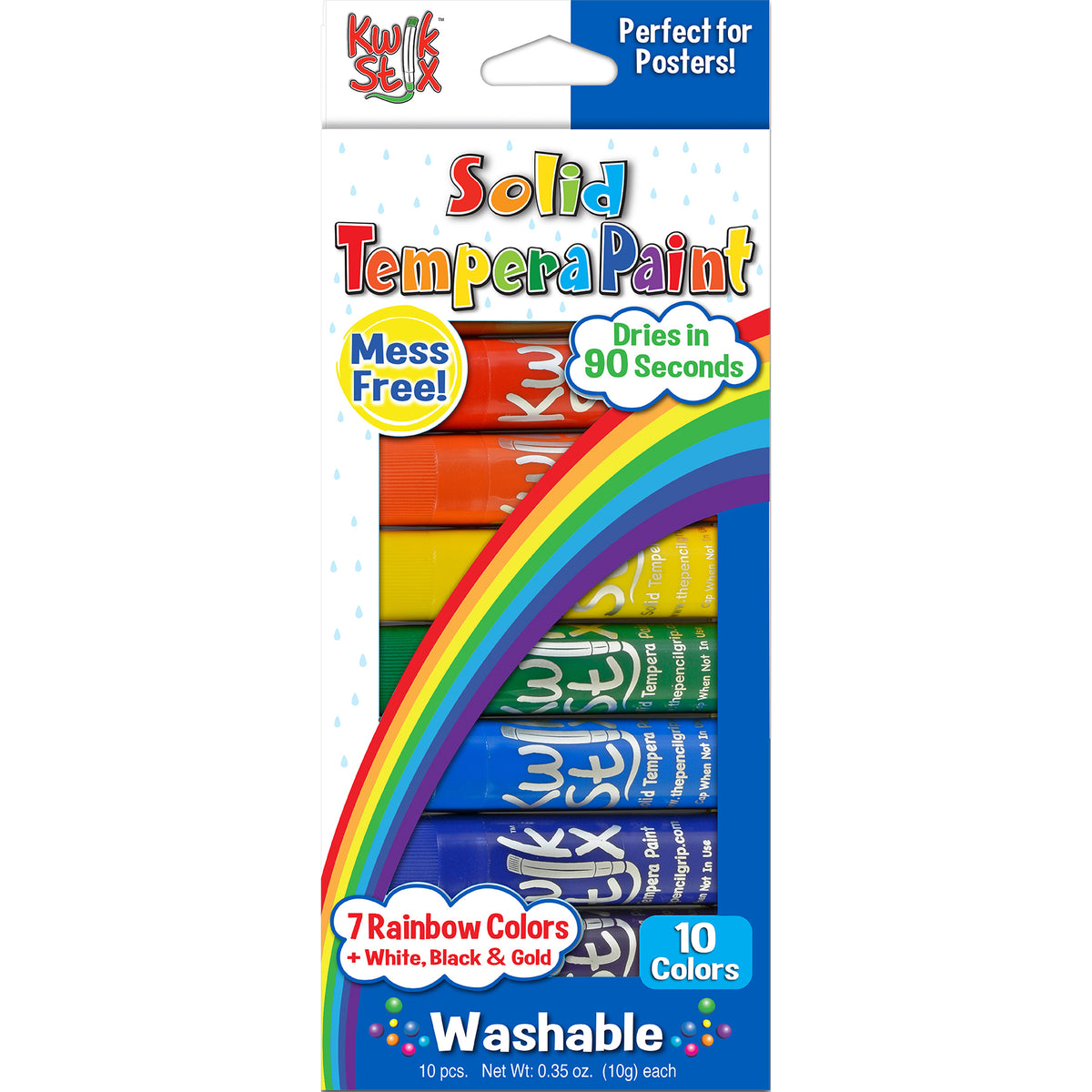 Solid Tempera Paint Stix | Rainbow | Set of 10 – CLUBHOUSE kid & craft